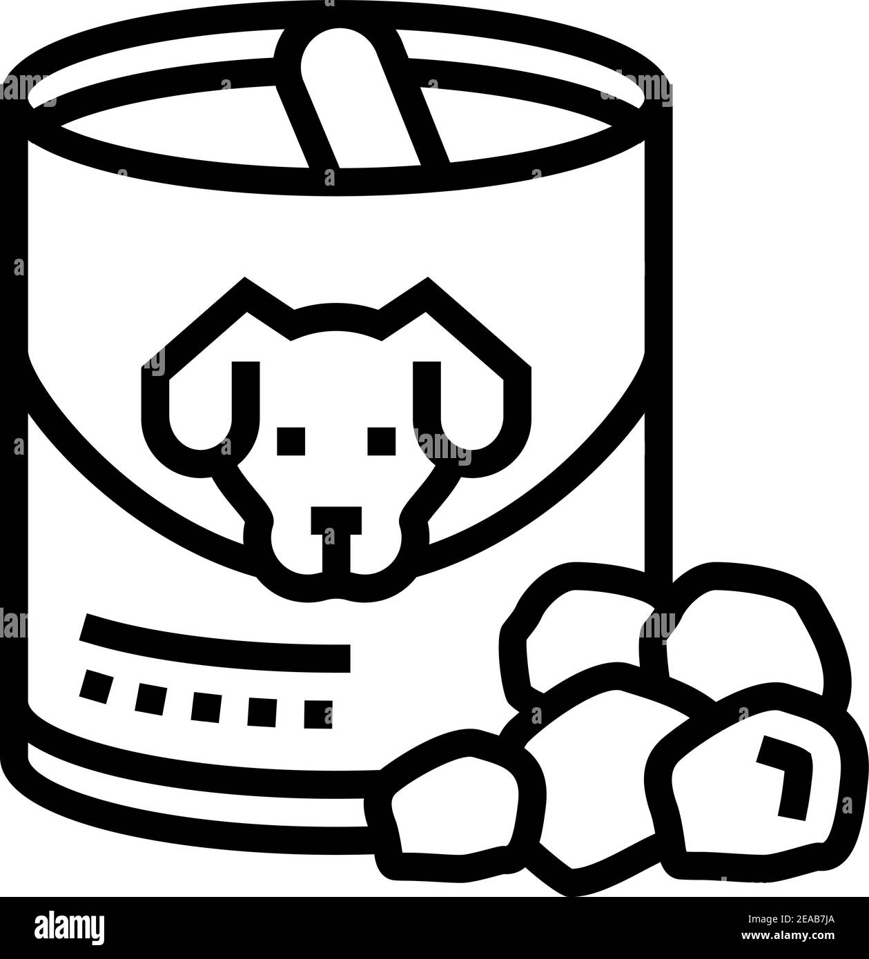 canned food for dog line icon vector illustration Stock Vector Image ...