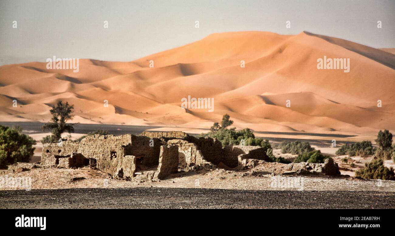 Ruins in the Sand Dunes of Morocco Stock Photo - Alamy