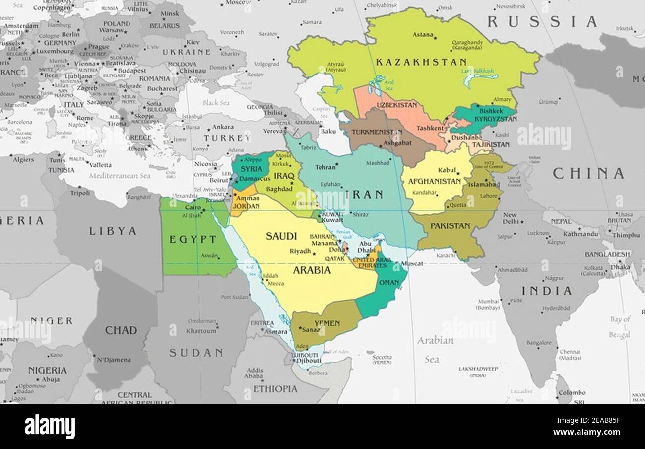 NAVCENT AOR Map Stock Photo - Alamy