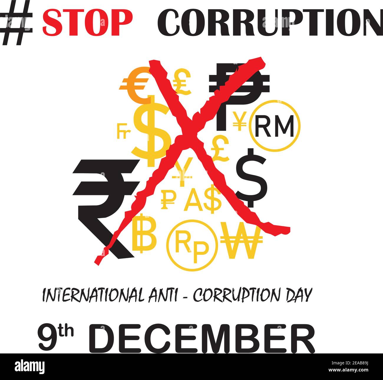 Stop Corruption and International Anti-Corruption Day Stock Vector ...