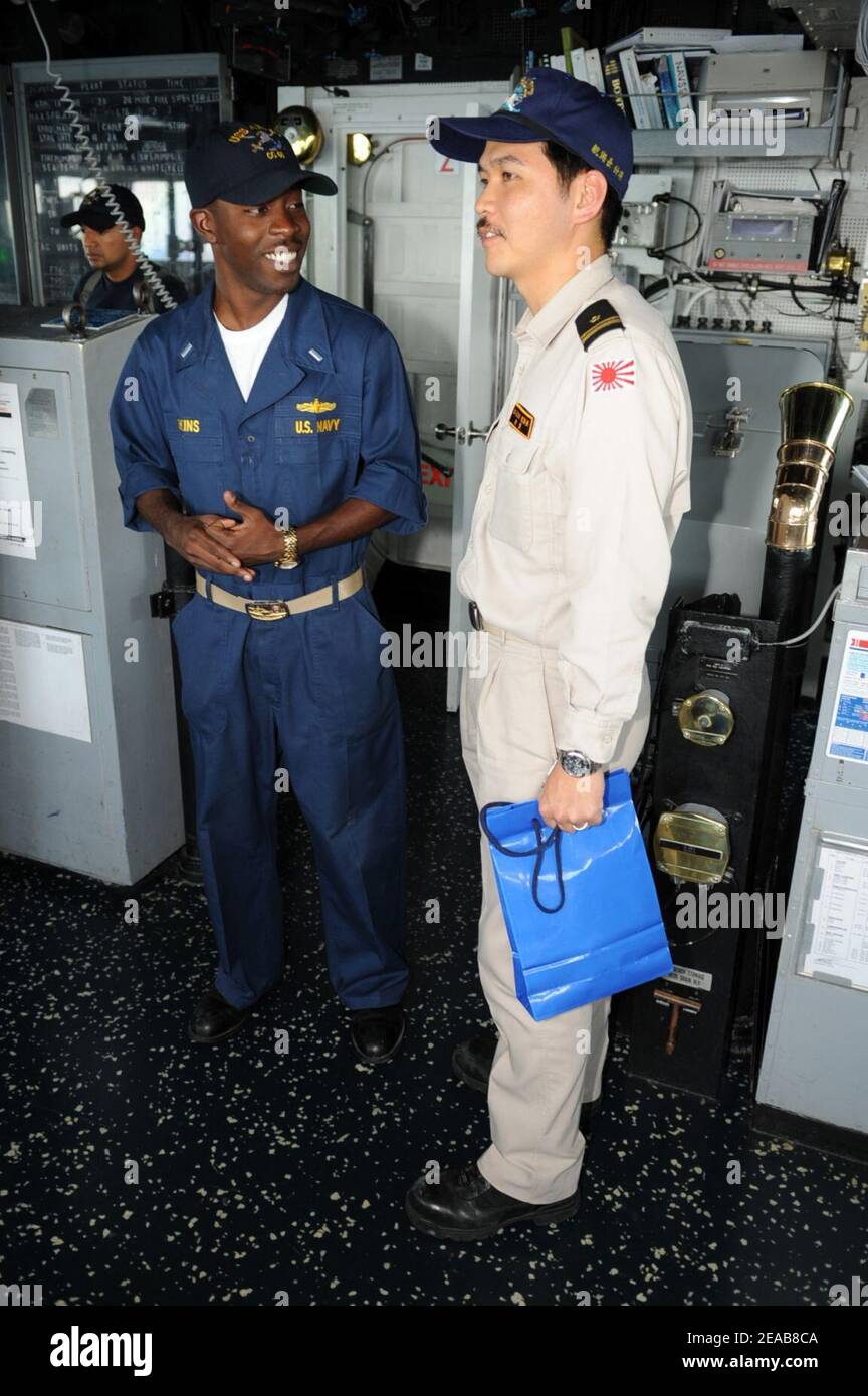 Navigation officer of JS Harusame, -5 Sep. 2009 a Stock Photo - Alamy