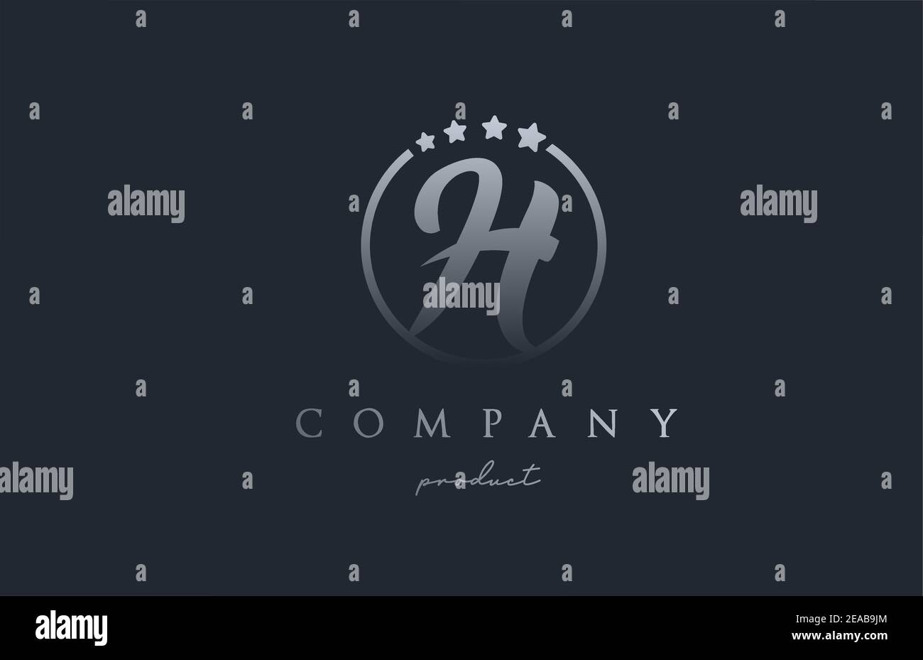 H blue grey alphabet letter logo for company and corporate. Design with ...