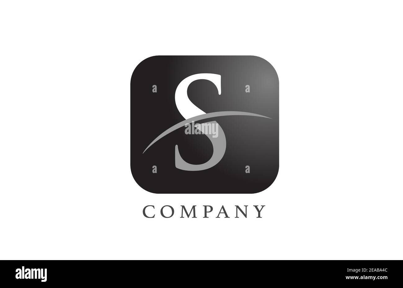 S black white alphabet letter logo for company and corporate. Rounded ...