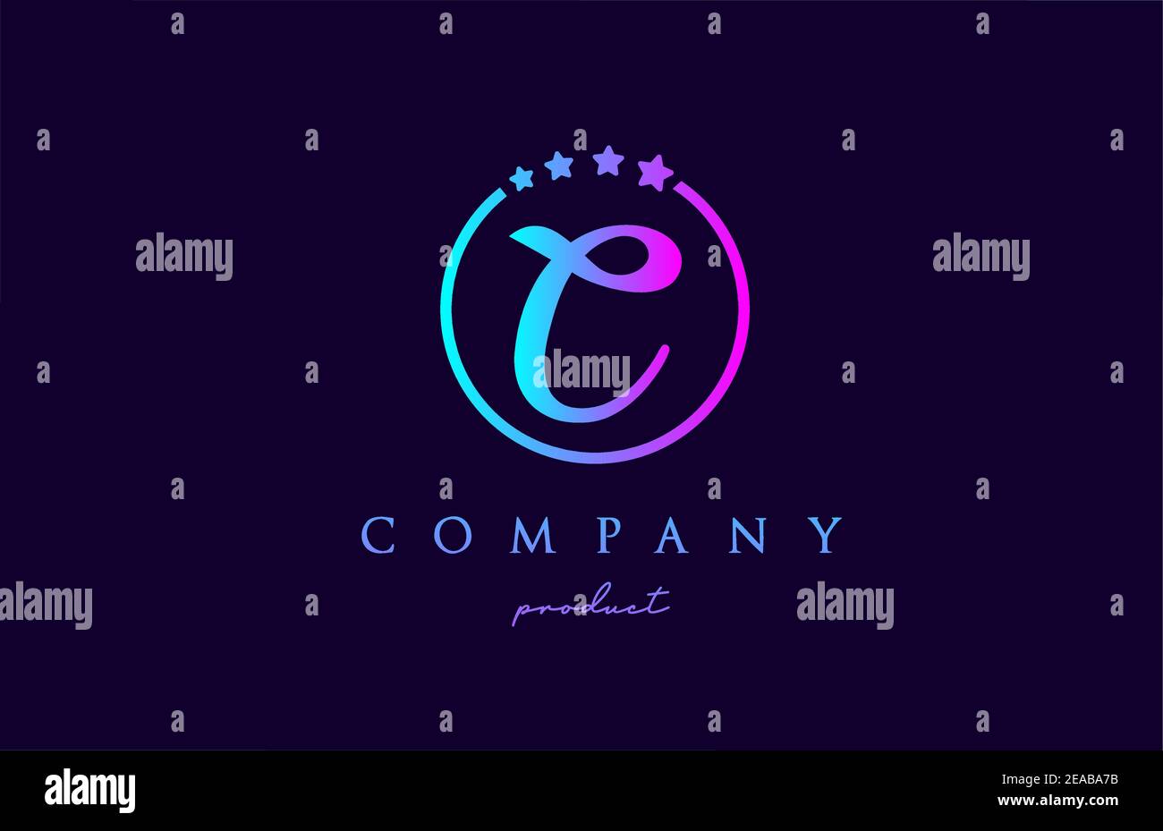 C alphabet letter logo for company and corporate in blue pink colors ...