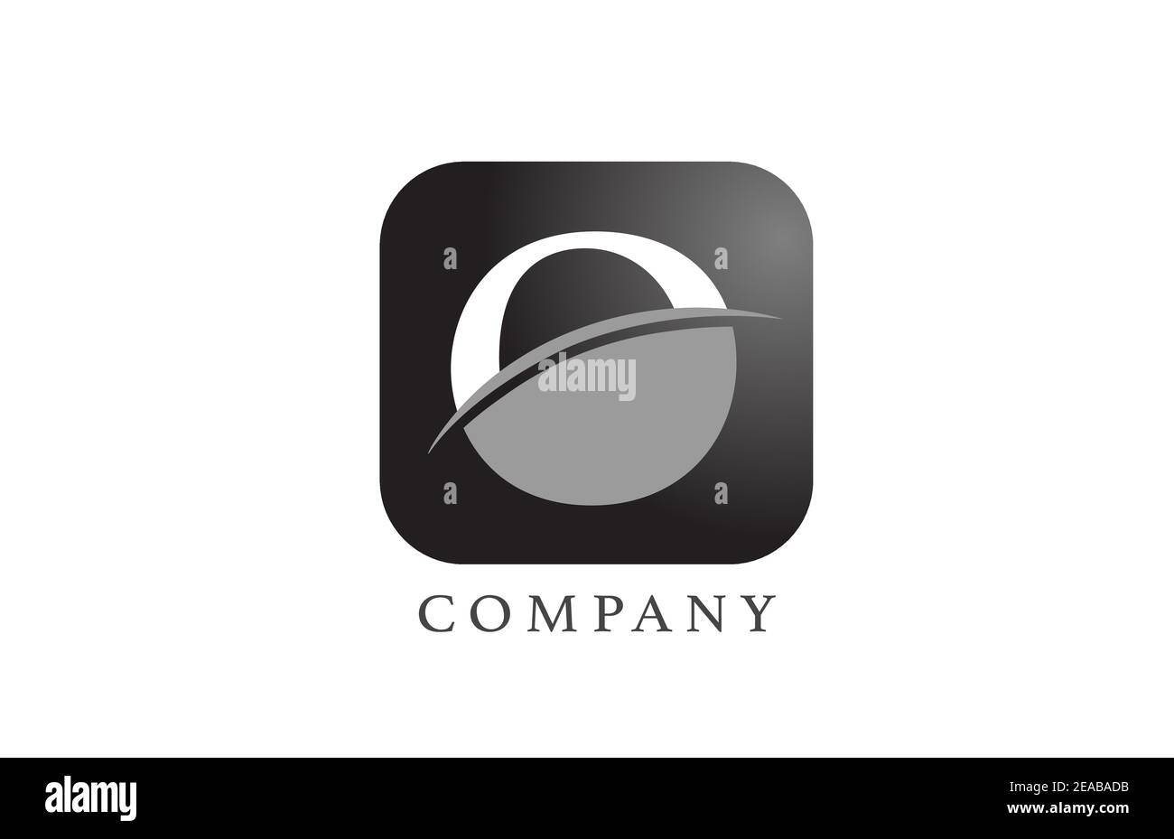 O black white alphabet letter logo for company and corporate. Rounded ...