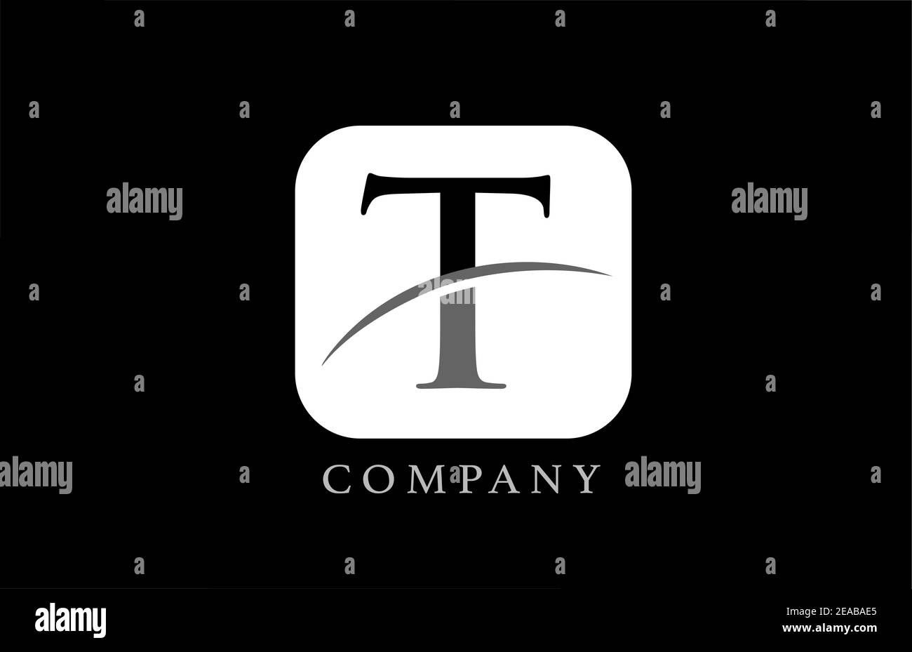 black and white T alphabet letter logo for company and corporate ...
