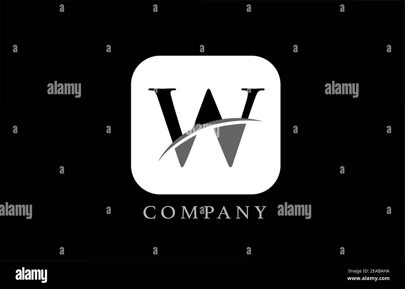 black and white W alphabet letter logo for company and corporate ...