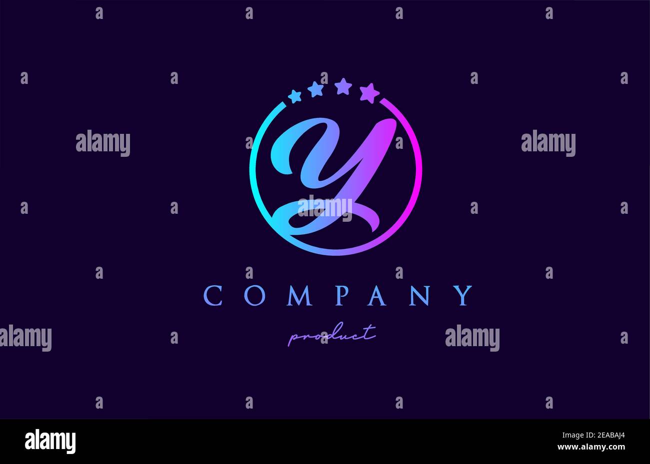 Y alphabet letter logo for company and corporate in blue pink colors ...