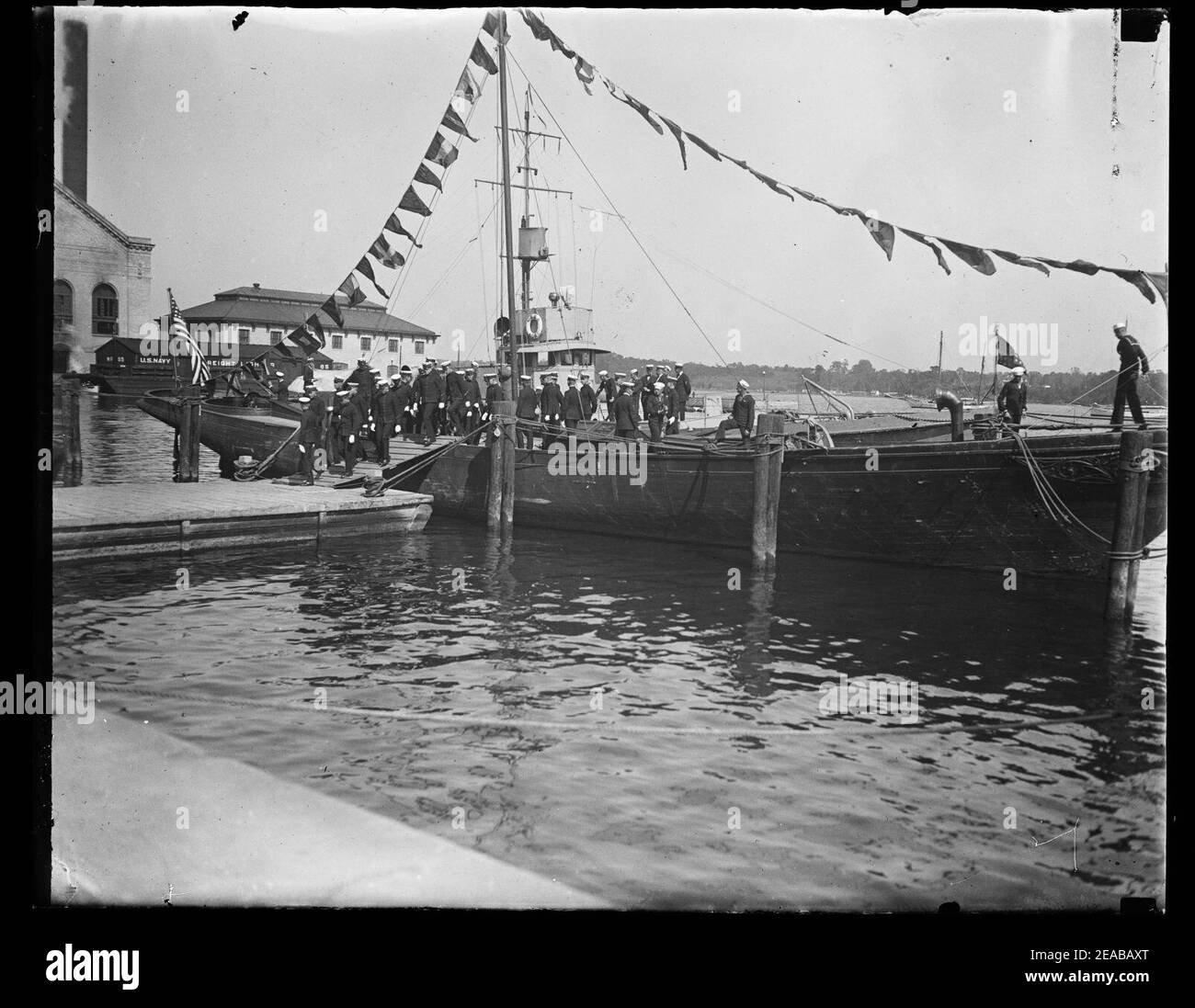 Navy group on boat Stock Photo - Alamy
