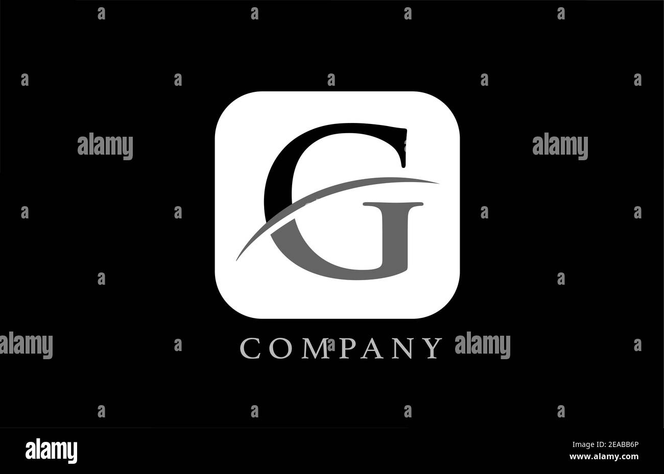 black and white G alphabet letter logo for company and corporate ...
