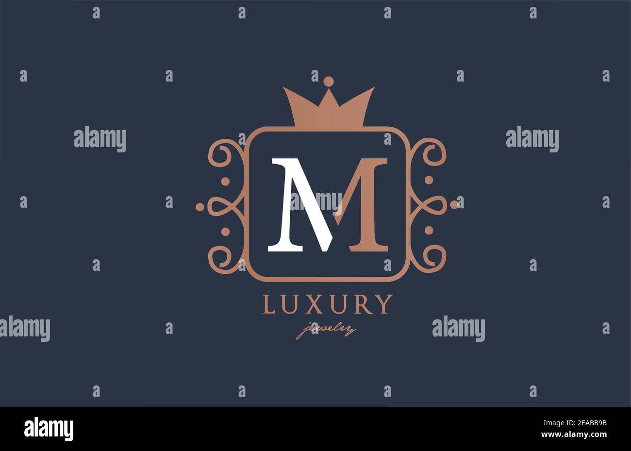 M monogram alphabet letter logo icon in white and blue color. Creative ...