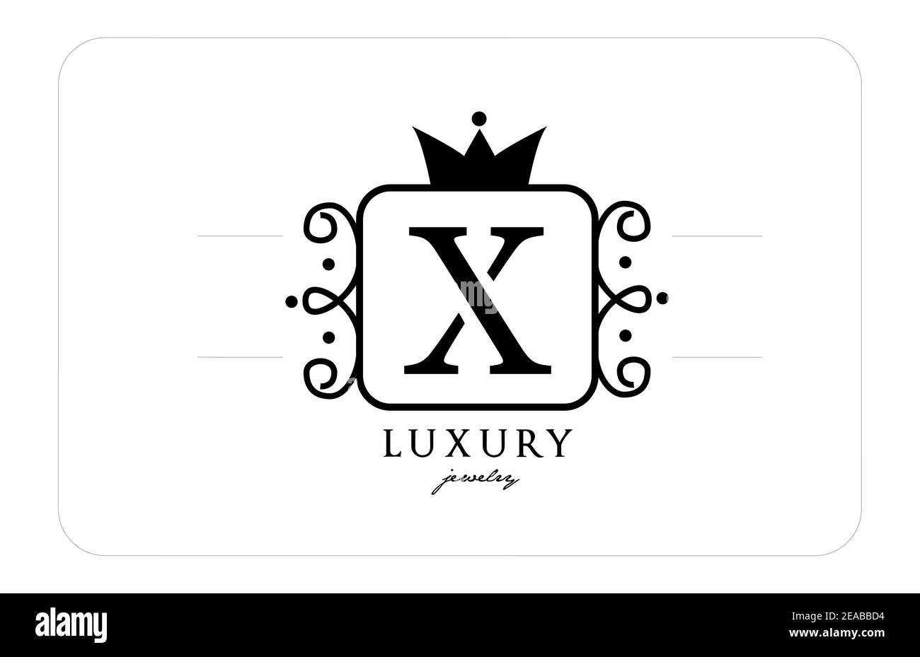 X simple monogram alphabet letter logo in black and white. Creative ...