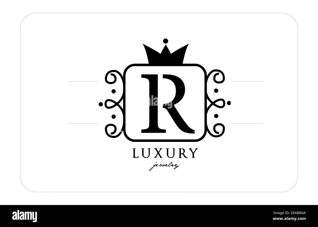 R simple monogram alphabet letter logo in black and white. Creative ...