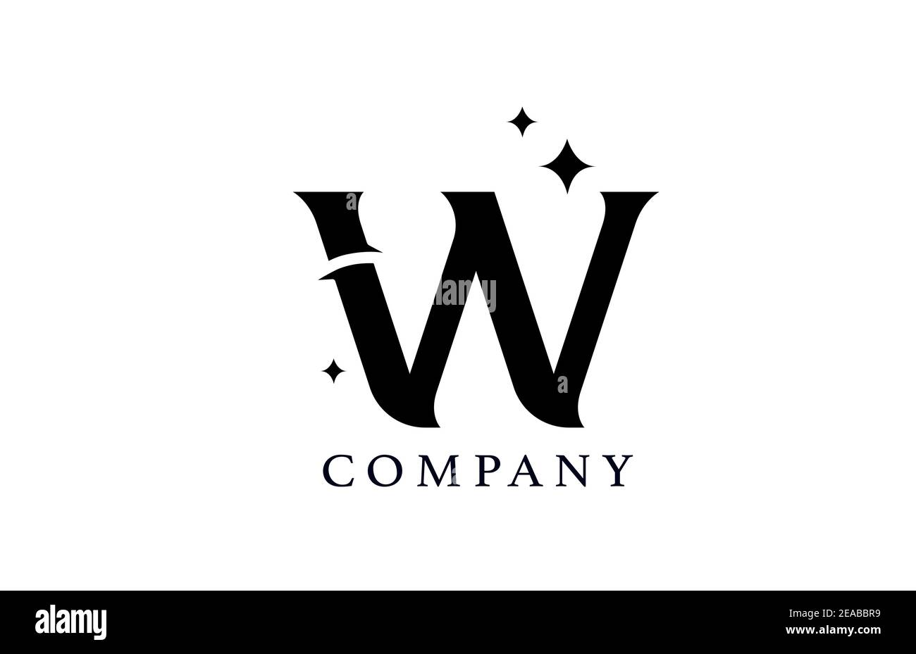 W simple black and white alphabet letter logo for company and corporate ...
