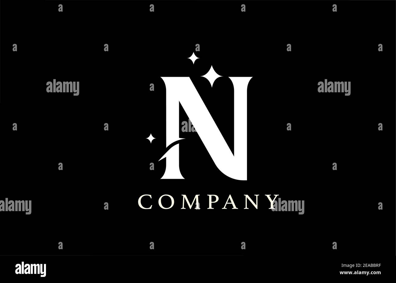 N alphabet letter logo for branding and business. Simple creative star ...