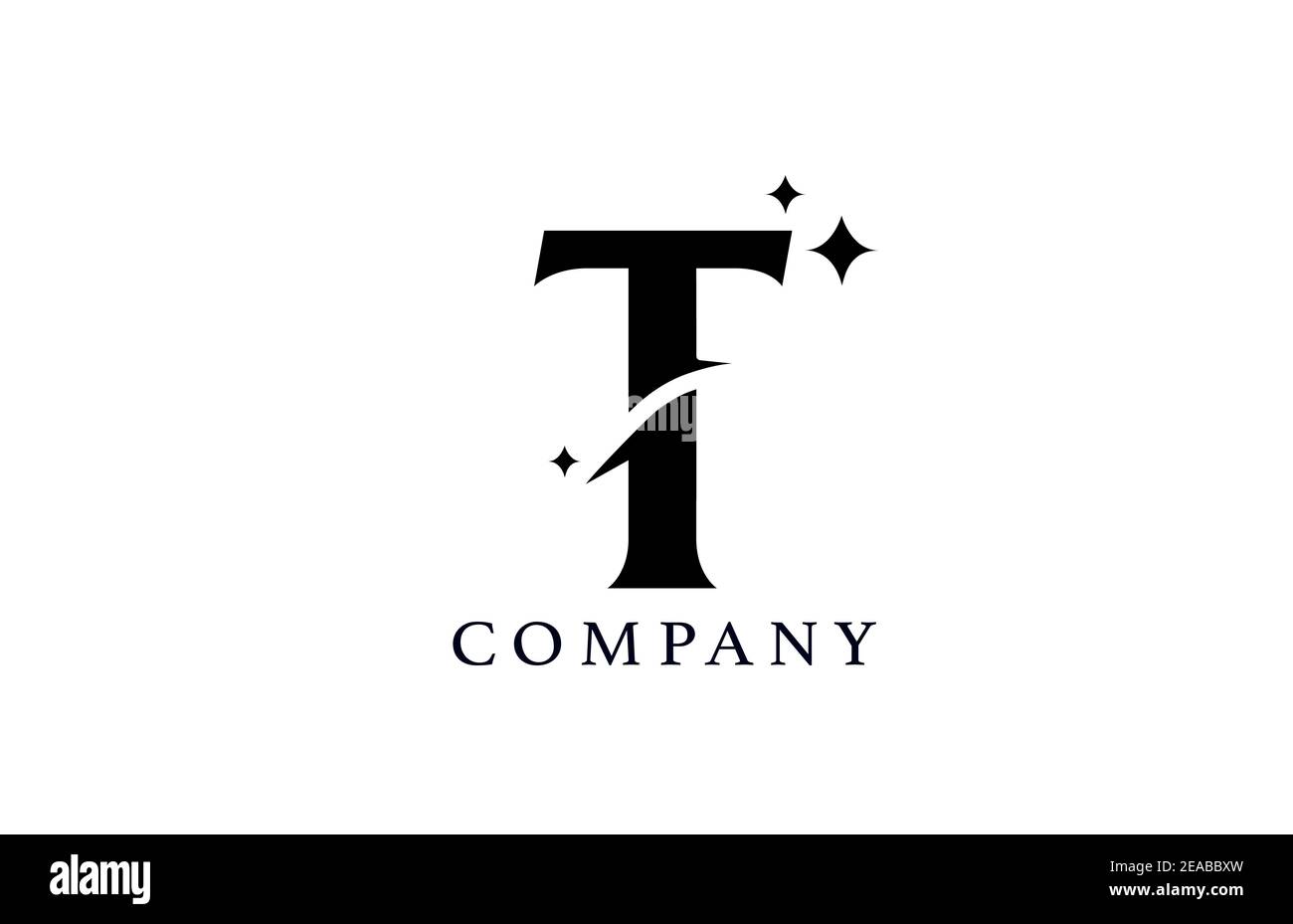 T simple black and white alphabet letter logo for company and corporate ...