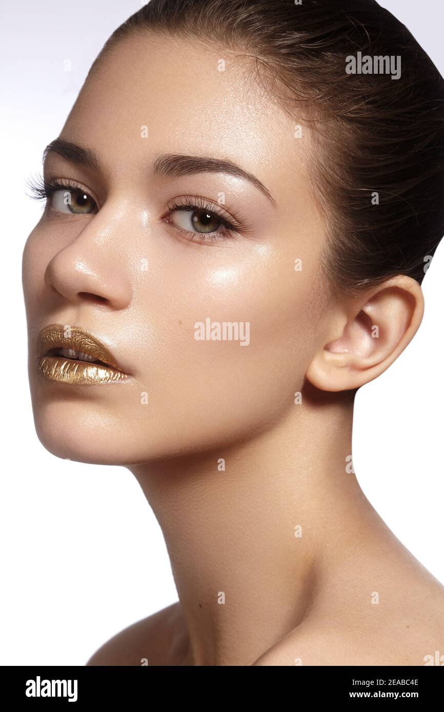 Shiny lips hi-res stock photography and images - Alamy