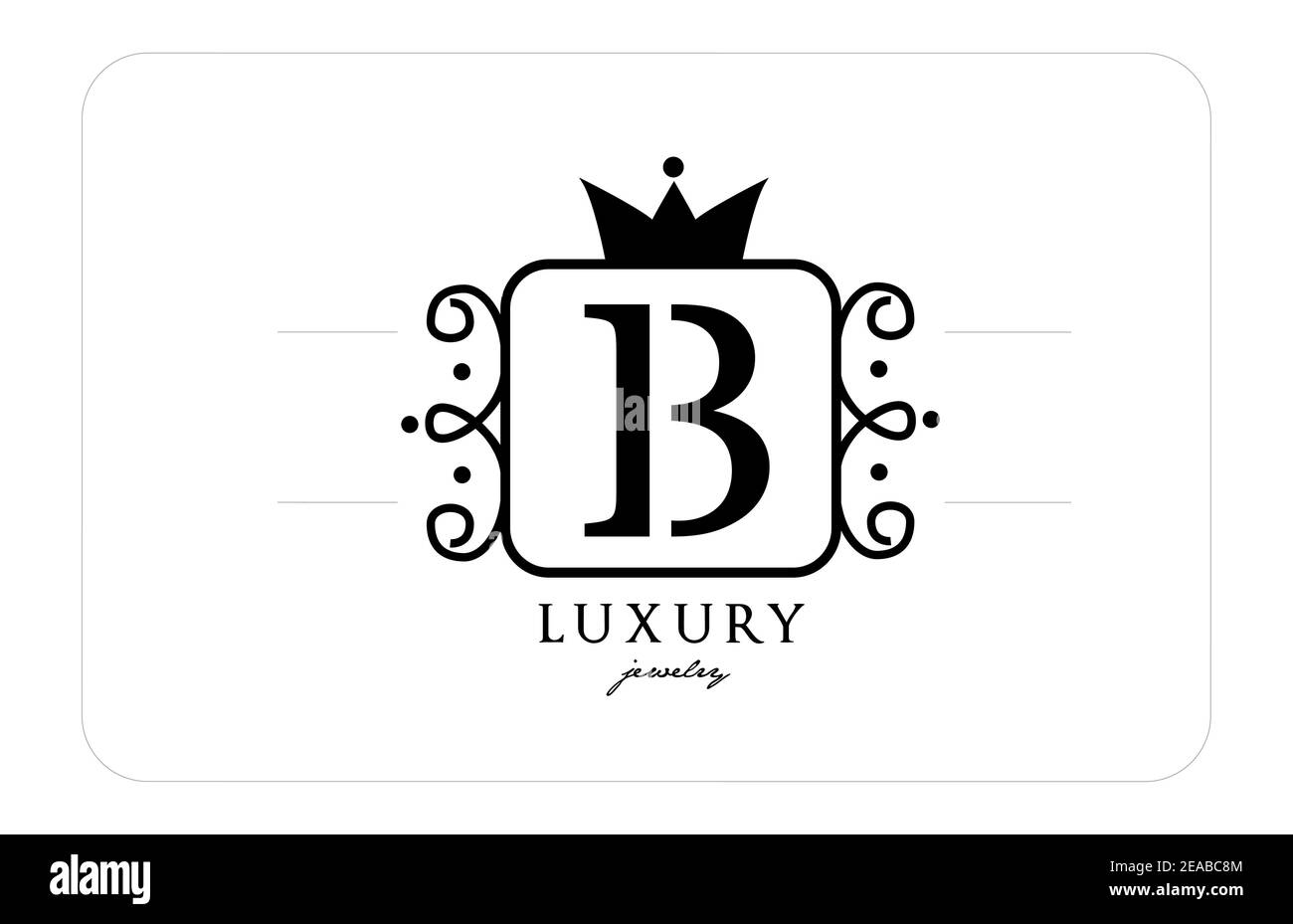 B simple monogram alphabet letter logo in black and white. Creative ...