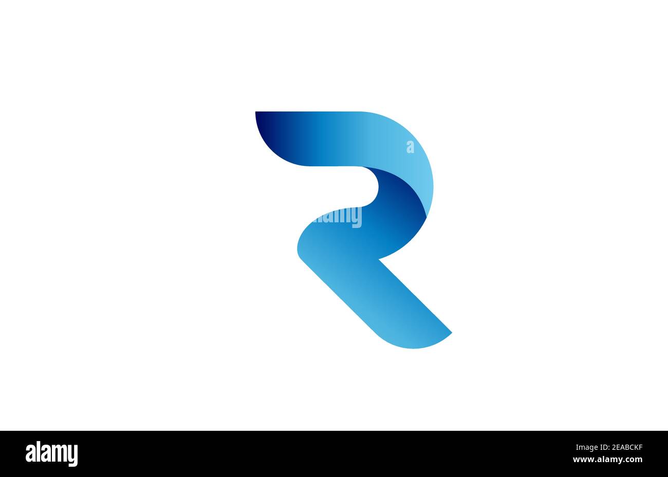 R creative blue gradient alphabet letter logo for branding and business ...