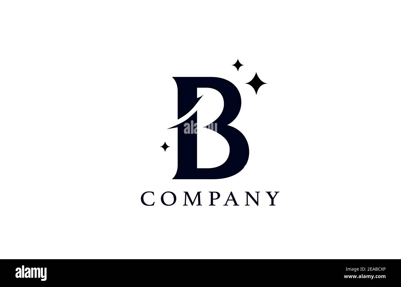 B simple black and white alphabet letter logo for company and corporate ...