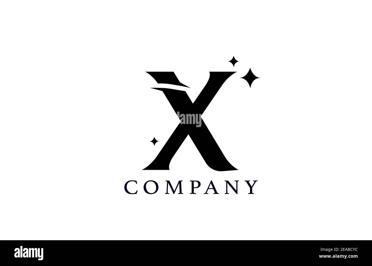 X simple black and white alphabet letter logo for company and corporate ...