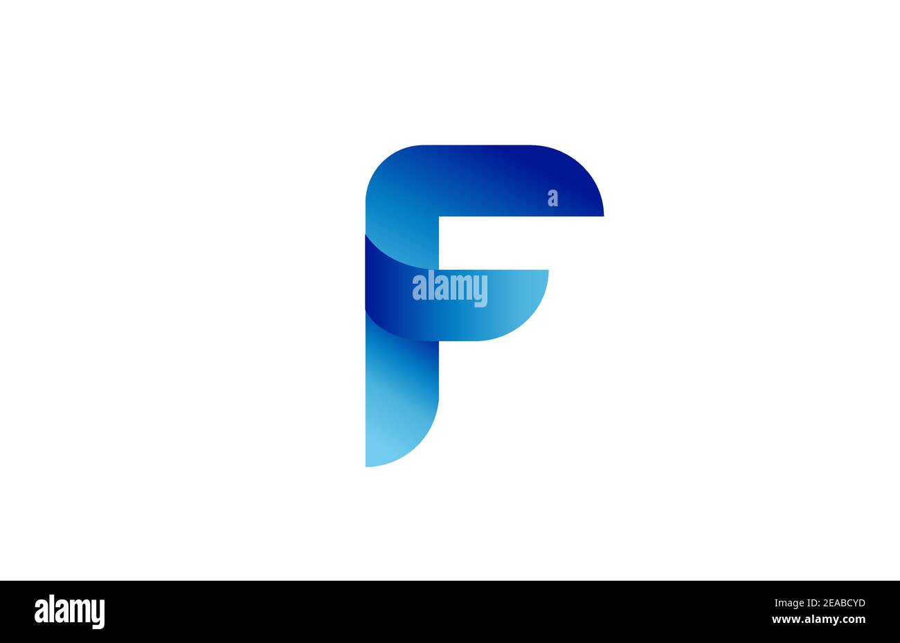 F creative blue gradient alphabet letter logo for branding and business ...