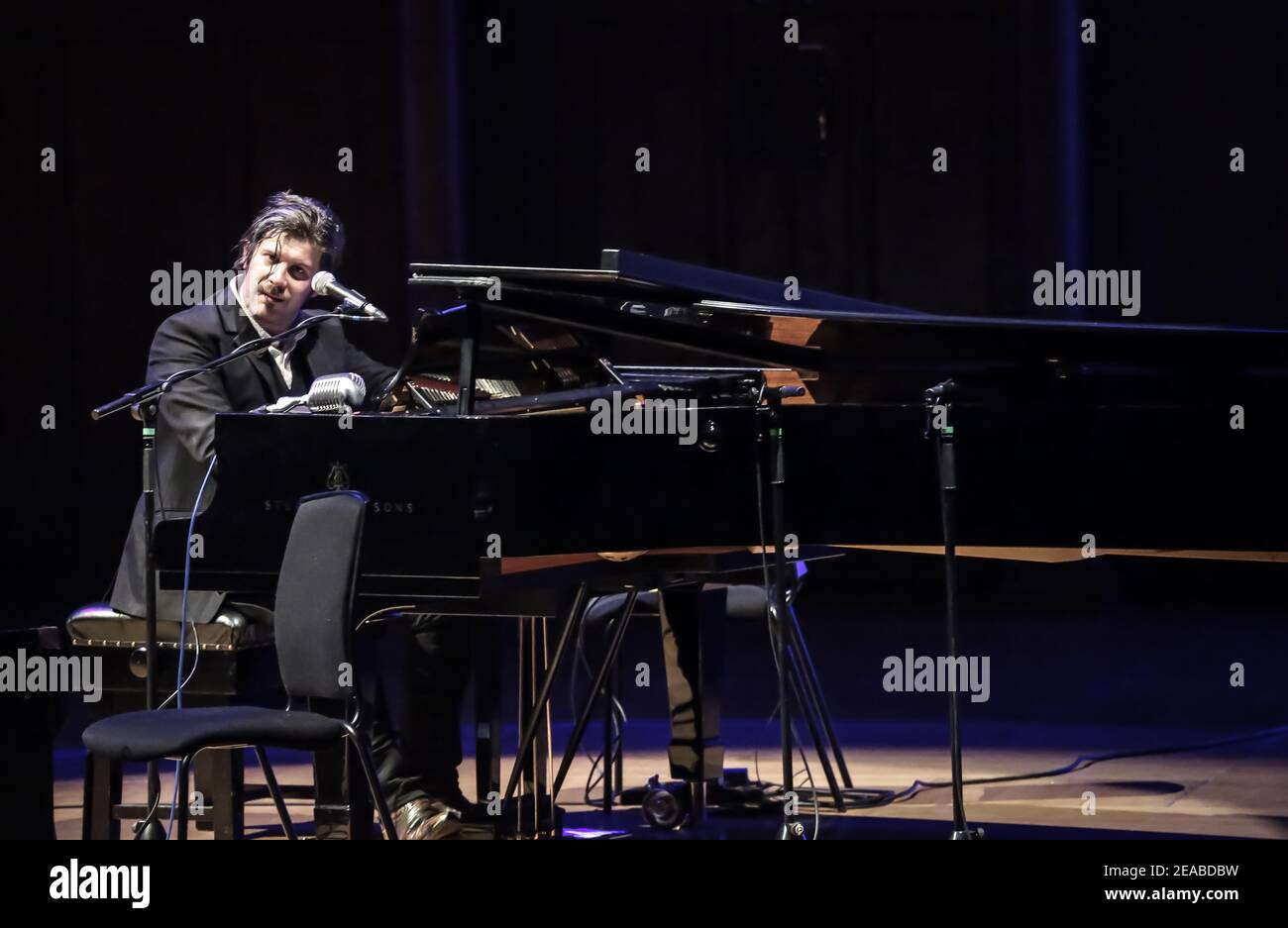 Singer-songwriter Ed Harcourt performing live on stage at Cadogan Hall ...