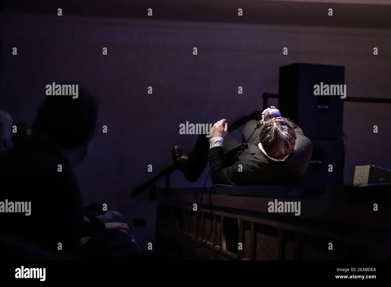 Singer-songwriter Ed Harcourt performing live on stage at Cadogan Hall ...