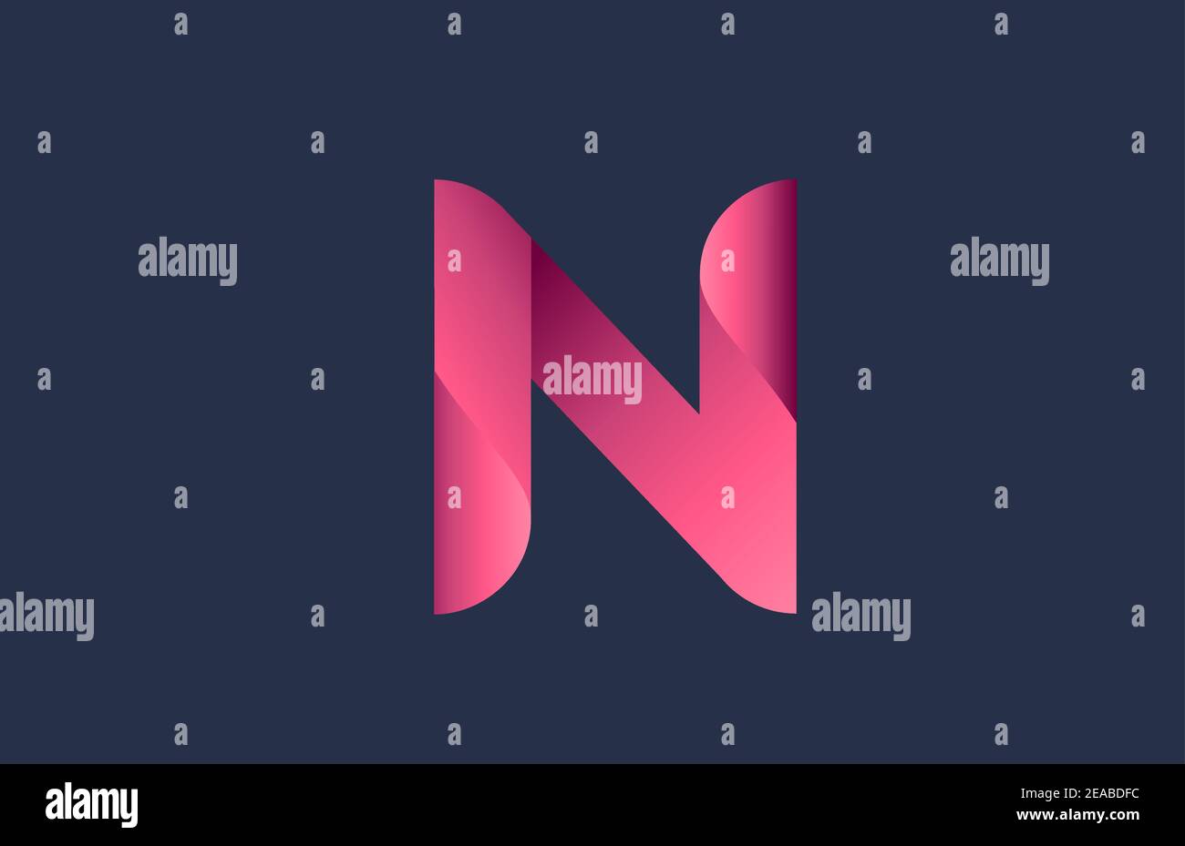 N pink blue alphabet letter logo for branding and business. Gradient ...