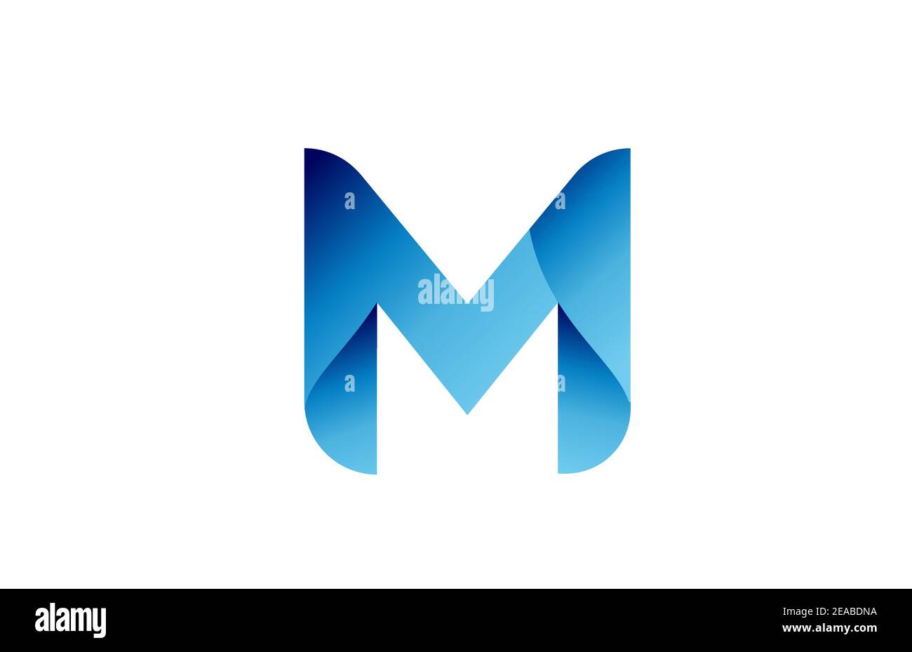 M creative blue gradient alphabet letter logo for branding and business ...