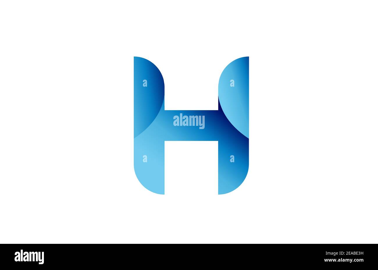 H creative blue gradient alphabet letter logo for branding and business ...