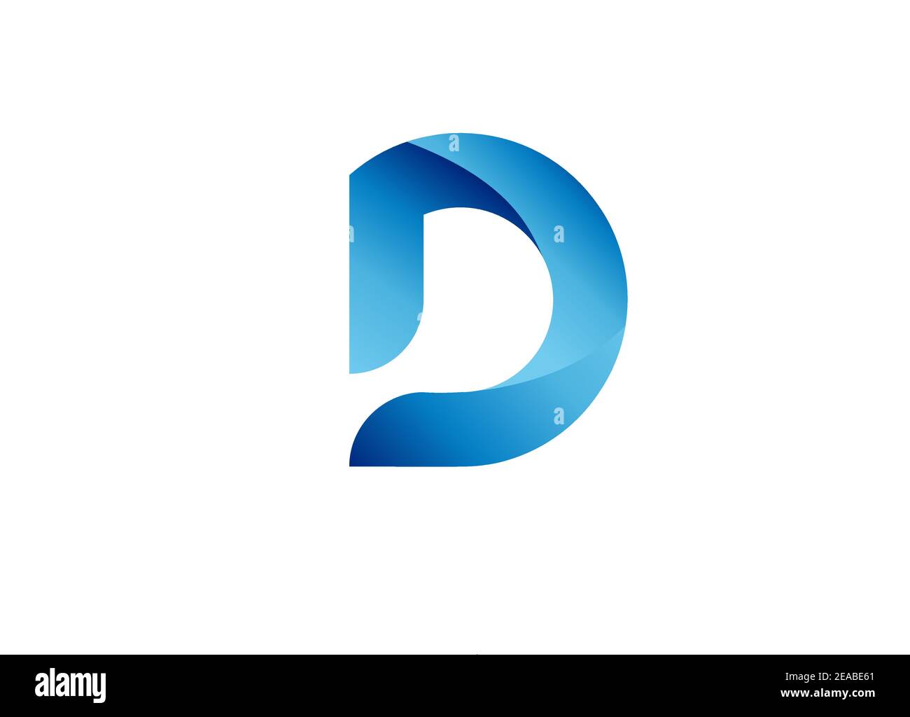 D creative blue gradient alphabet letter logo for branding and business ...