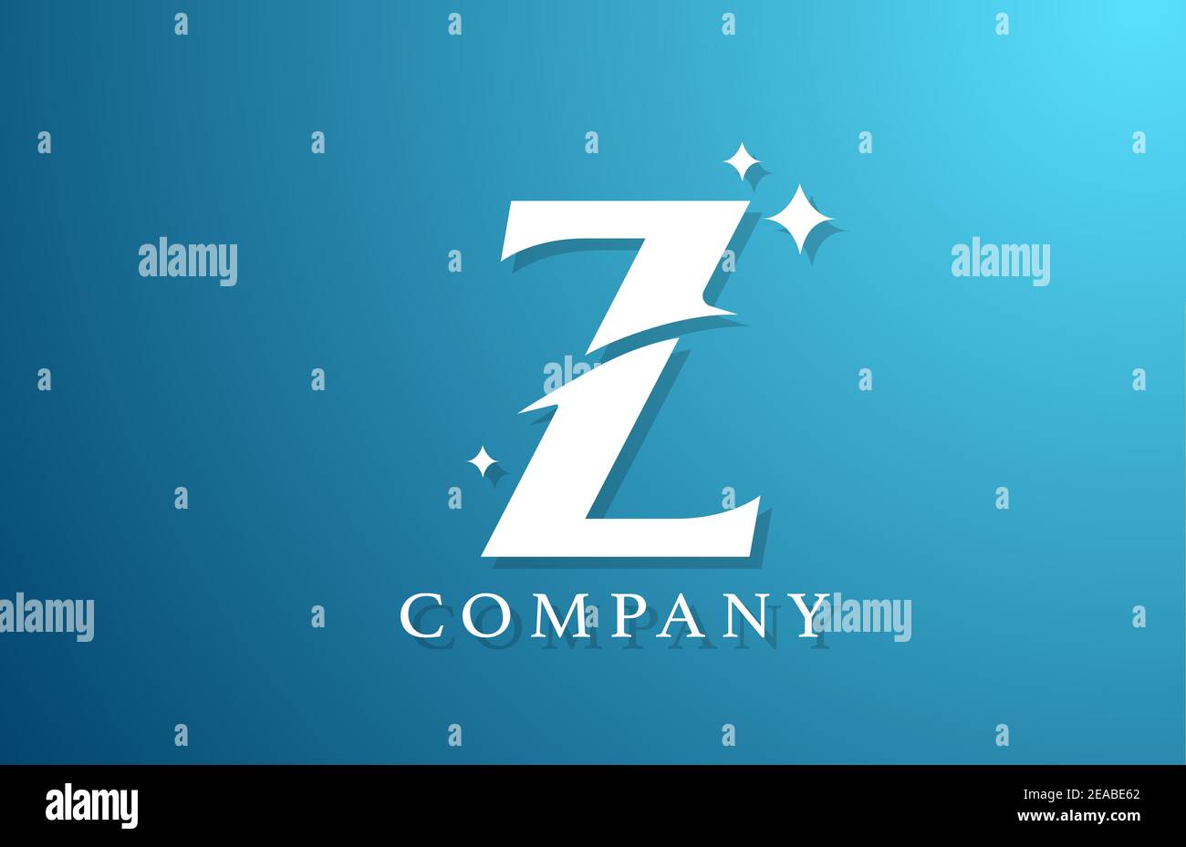 Z blue white gradient alphabet letter logo for business. Branding ...