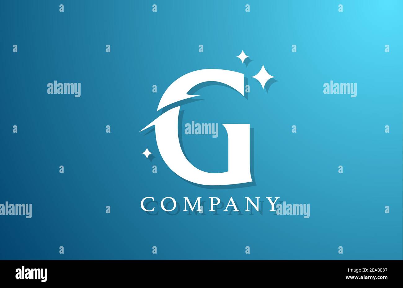 G blue white gradient alphabet letter logo for business. Branding ...