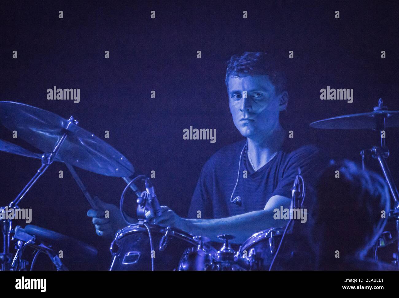 George Barnett of These New Puritans performing on stage at Heaven in ...