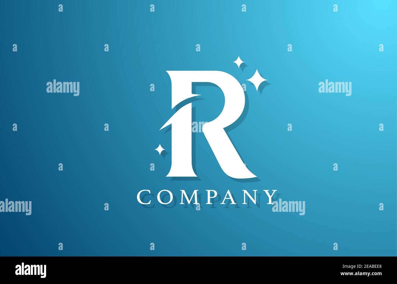 R blue white gradient alphabet letter logo for business. Branding ...