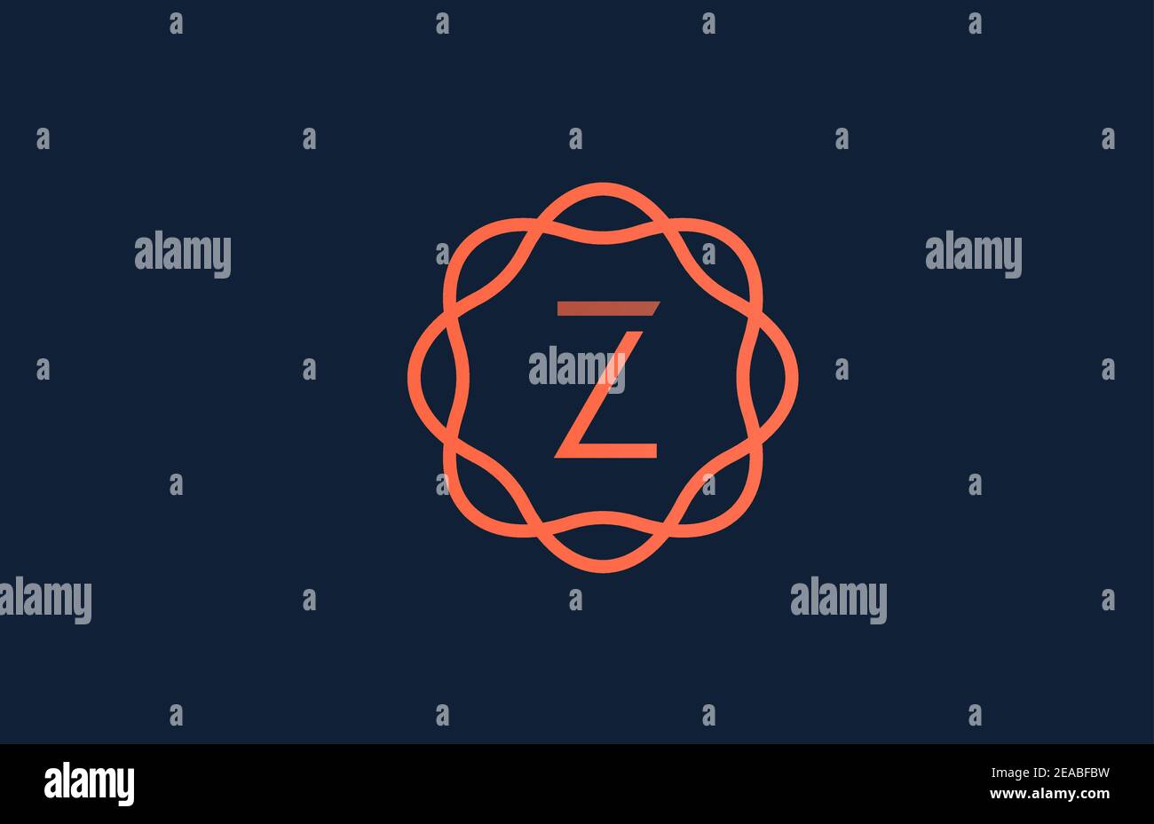 Z orange monogram floral alphabet letter logo for company and business ...