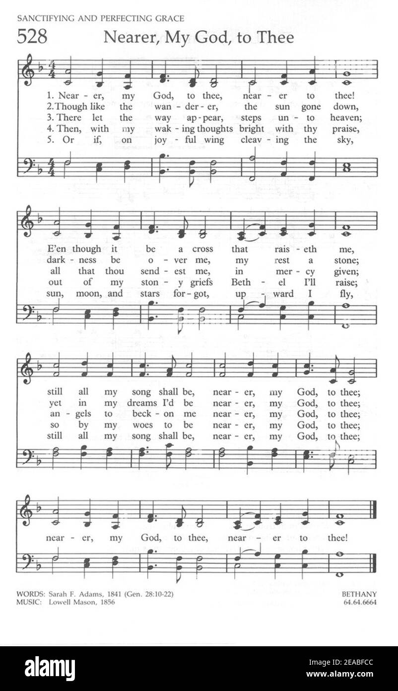 Nearer, My God, to Thee (sheet music Stock Photo - Alamy