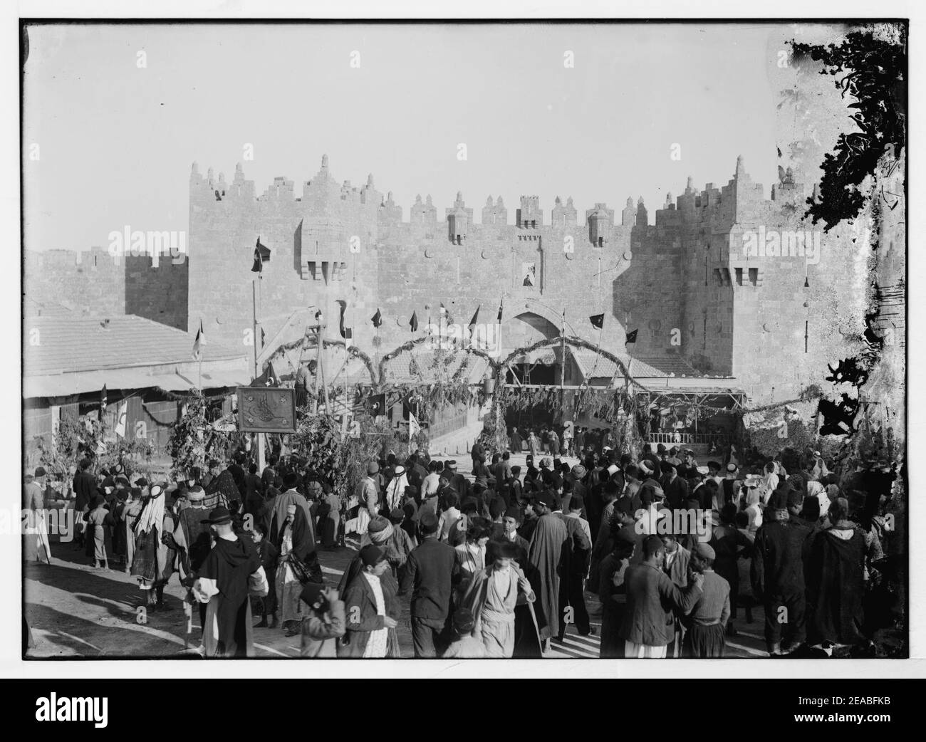 Nebi Musa festival outside of the Damascus Gate, Jerusalem Stock Photo ...