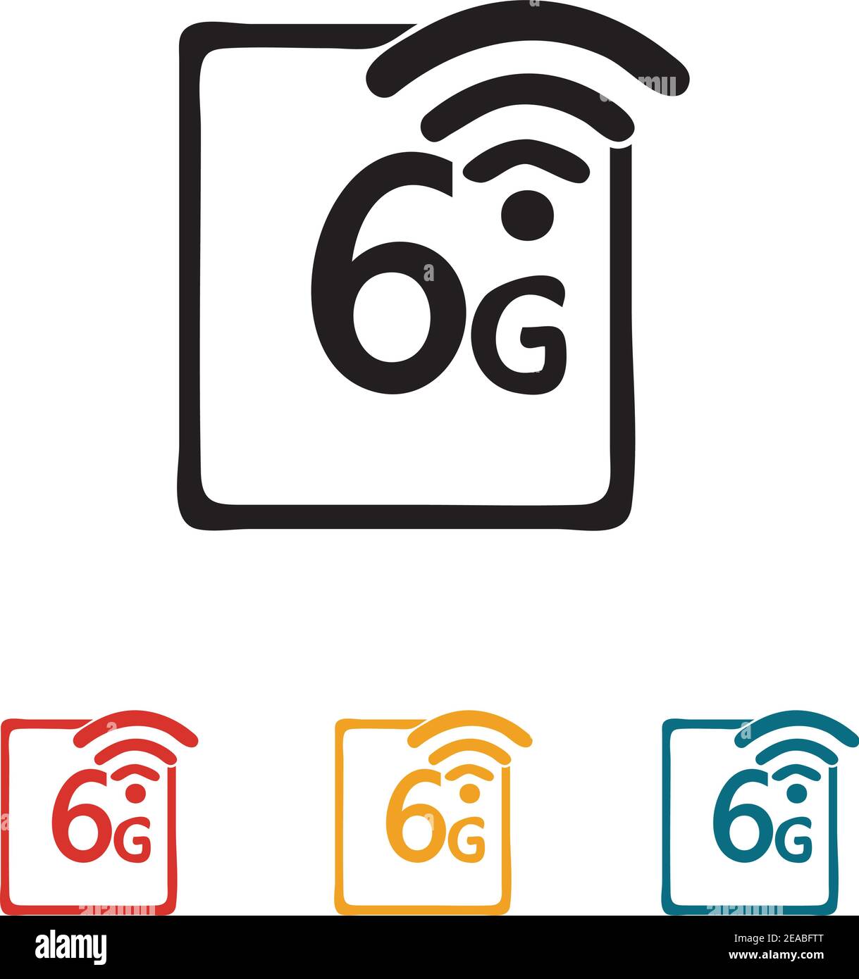 6g internet icon. icon for mobile phone or smart device.6th generation of internet 6G Stock ...