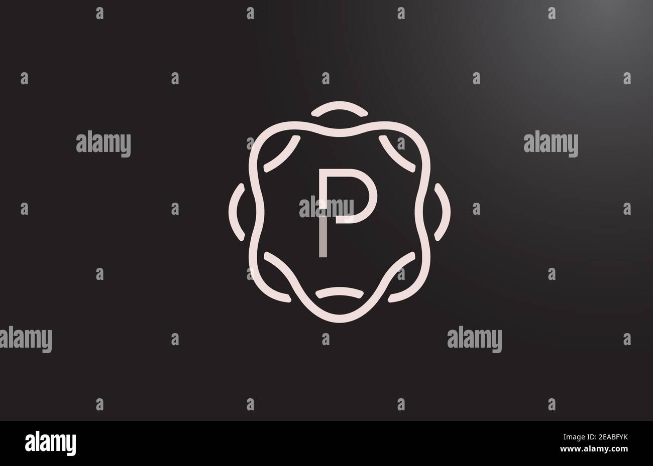 P alphabet letter logo for company and business in black and white ...