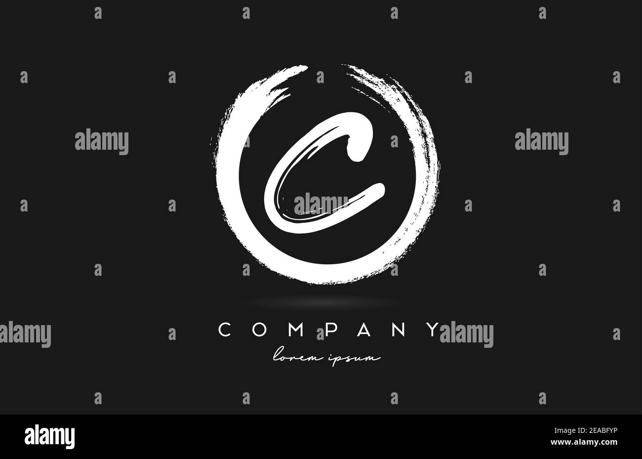 black and white C alphabet letter logo icon. Vintage grunge design for ...