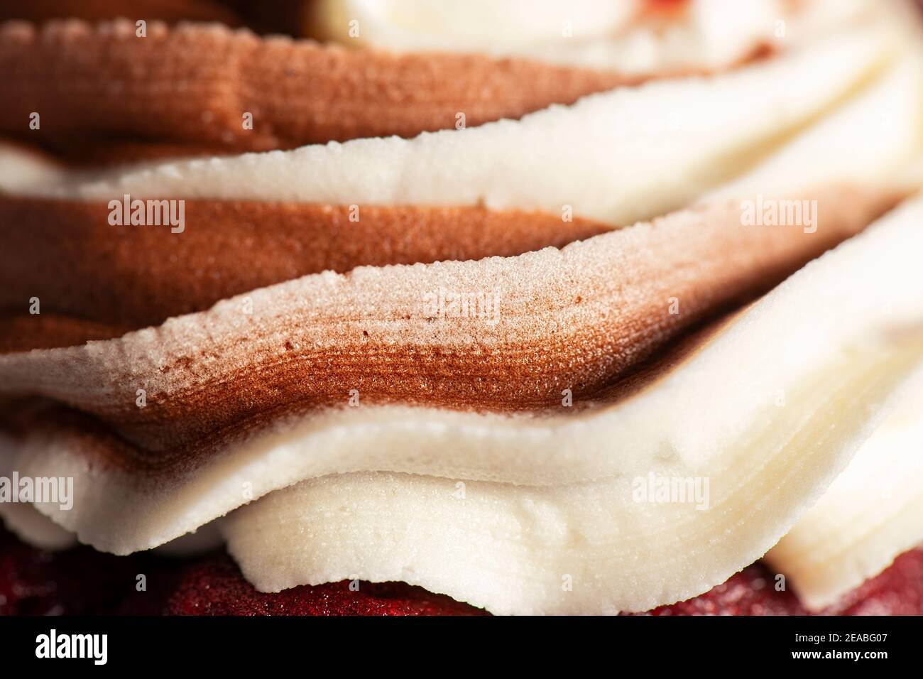 Valentine's Day themed red velvet cupcakes with chocolate and vanilla ...