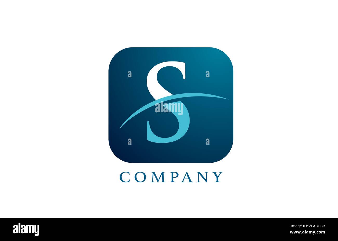 S blue alphabet letter logo for company and corporate. Rounded square ...