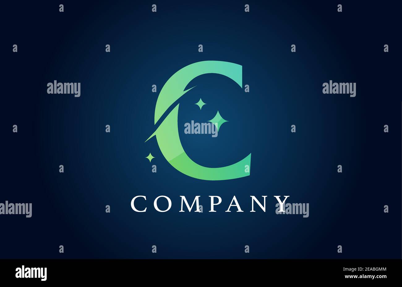 C blue green gradient alphabet letter logo for business. Creative ...