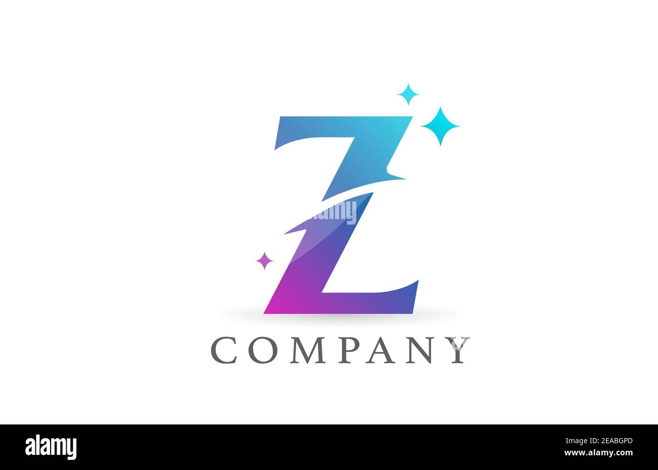 Z blue pink gradient alphabet letter logo for business and company ...