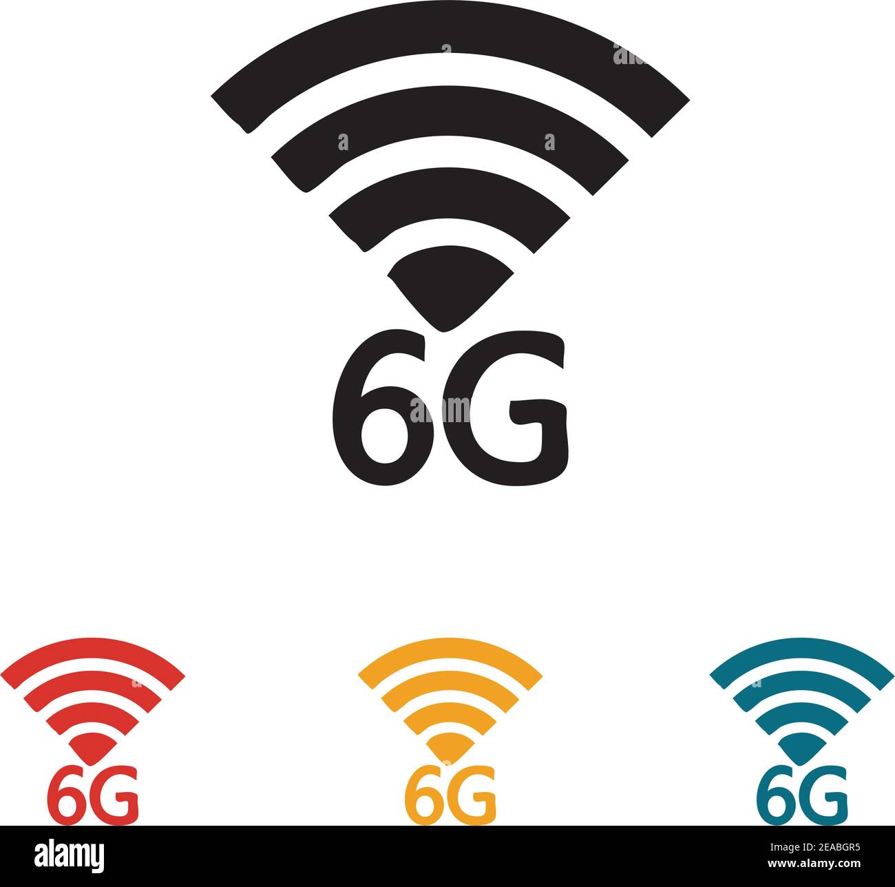 6g internet icon. icon for mobile phone or smart device.6th generation ...