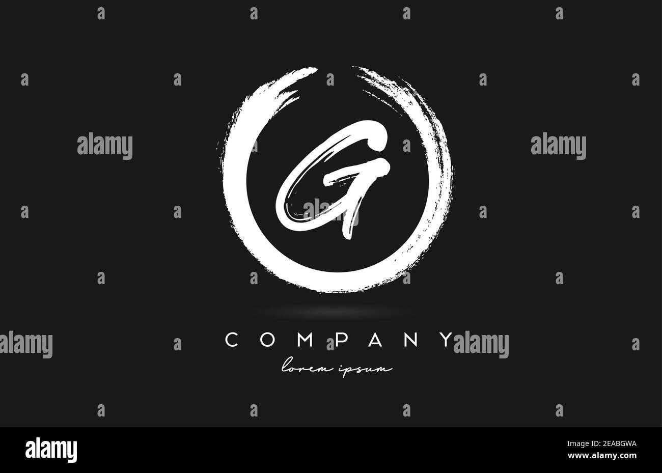 black and white G alphabet letter logo icon. Vintage grunge design for ...