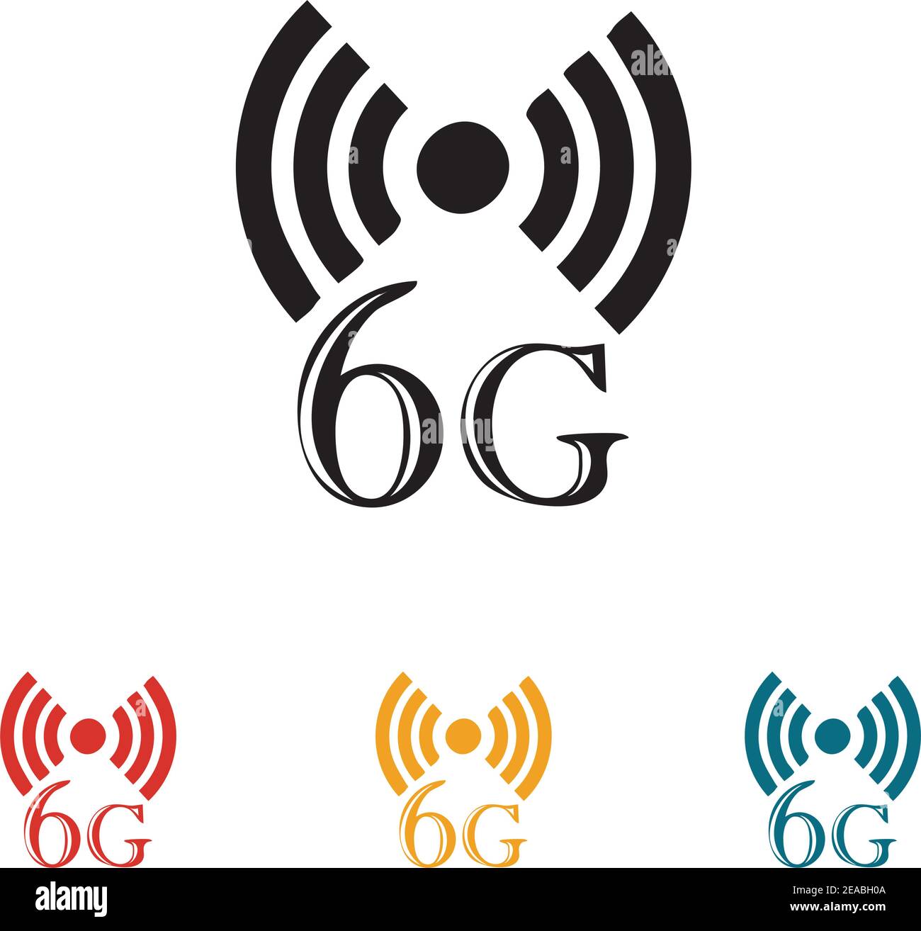 6g internet icon. icon for mobile phone or smart device.6th generation of internet 6G Stock ...