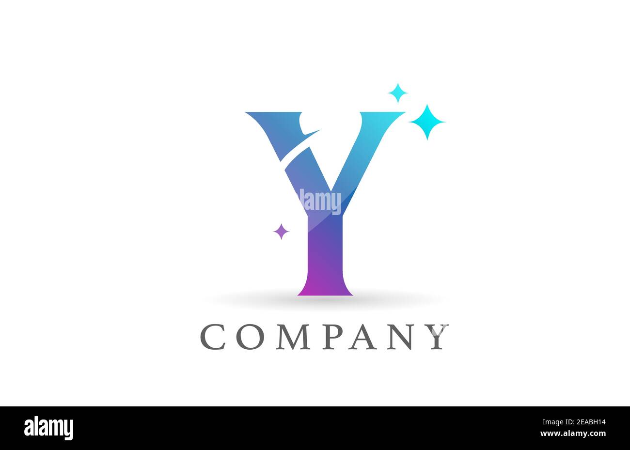 Y blue pink gradient alphabet letter logo for business and company ...